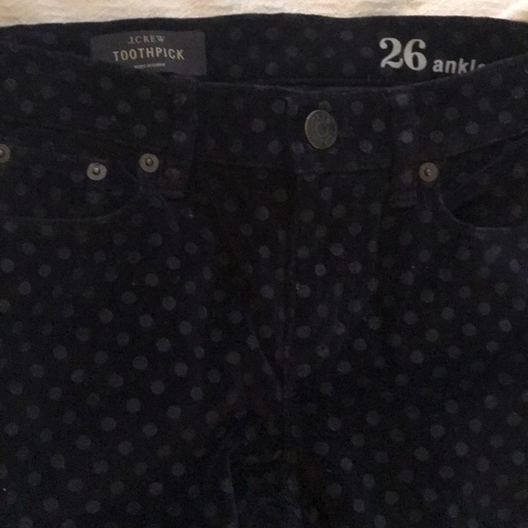 J. Crew | Pants & Jumpsuits | Navy Velvet Grey Spotted Pants | Poshmark